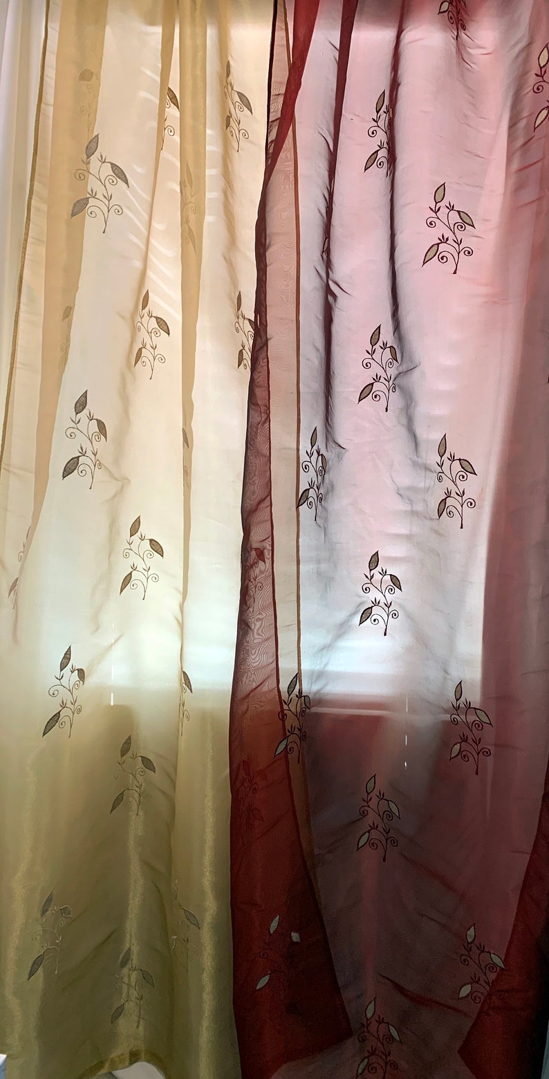 Curtain Panels Sheer Panel Drapes Floral Design 42