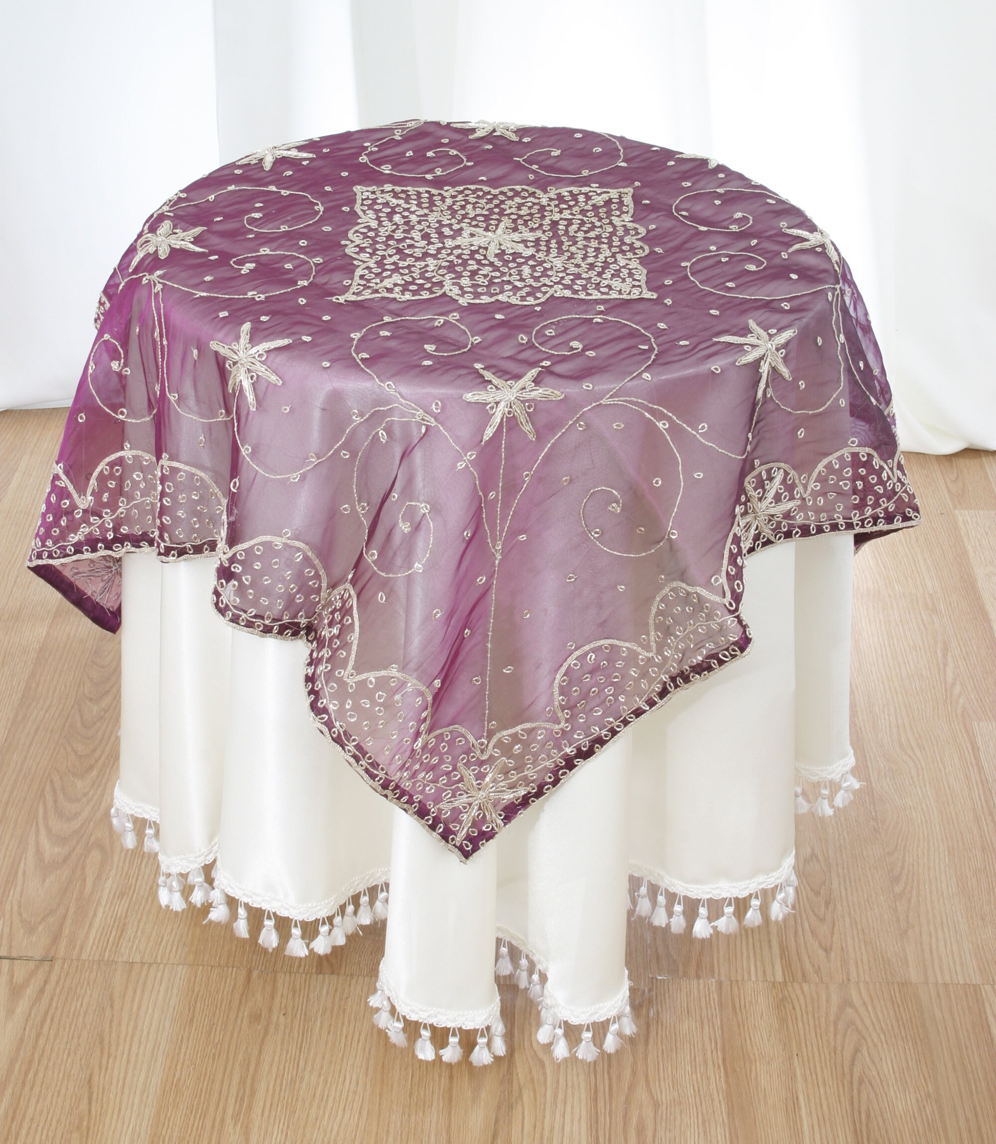 Table Topper Indian Hand Made Beaded Table Cloth 40"x40" - Etsy