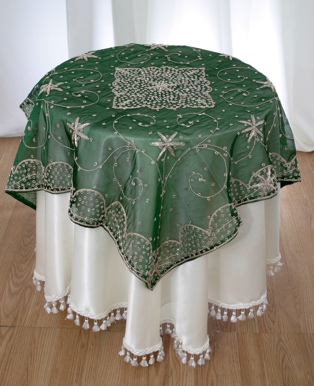 Table Topper Indian Hand Made Beaded Table Cloth 40"x40" - Etsy