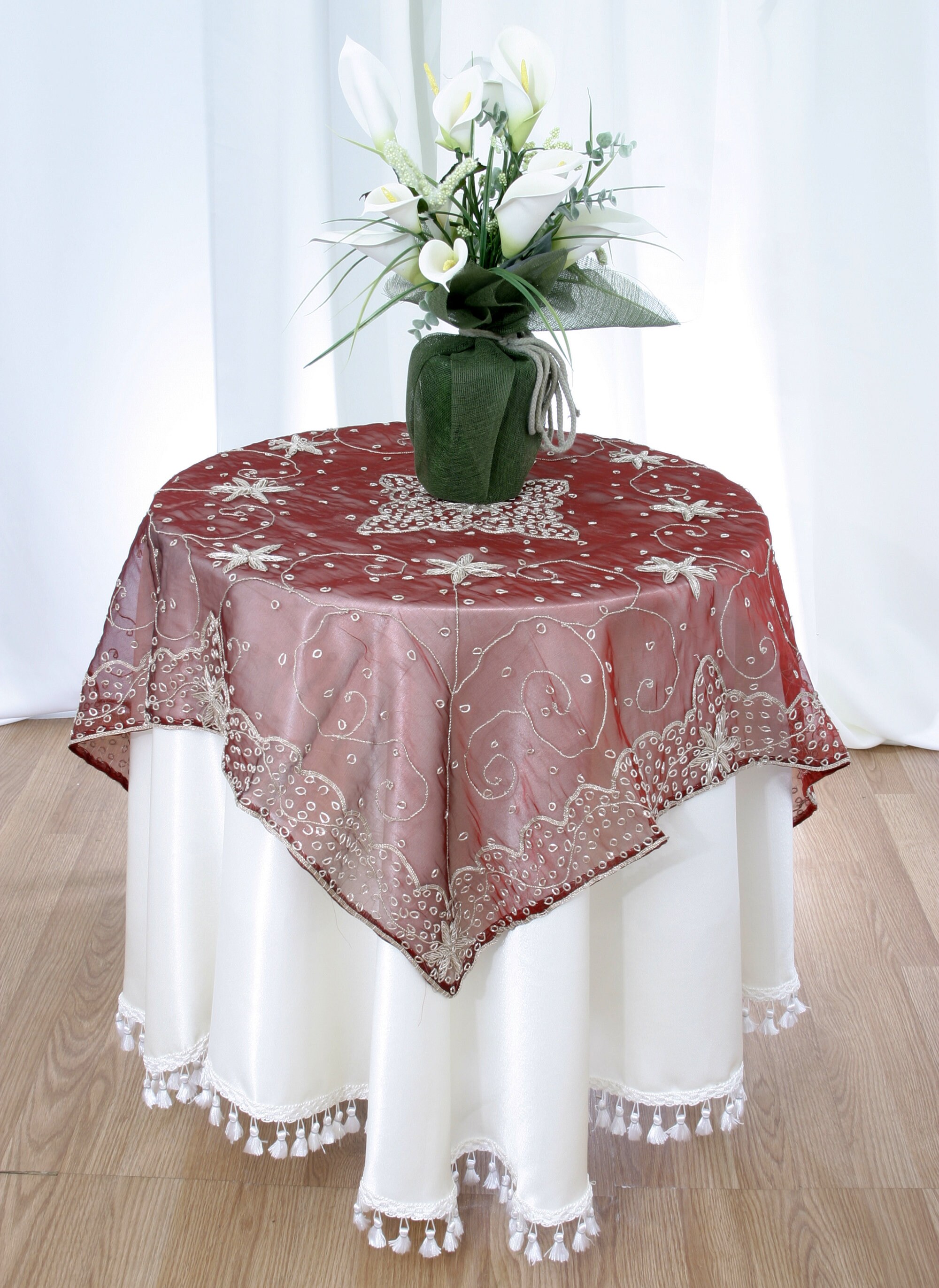 Table Topper Indian Hand Made Beaded Table Cloth 40"x40" - Etsy