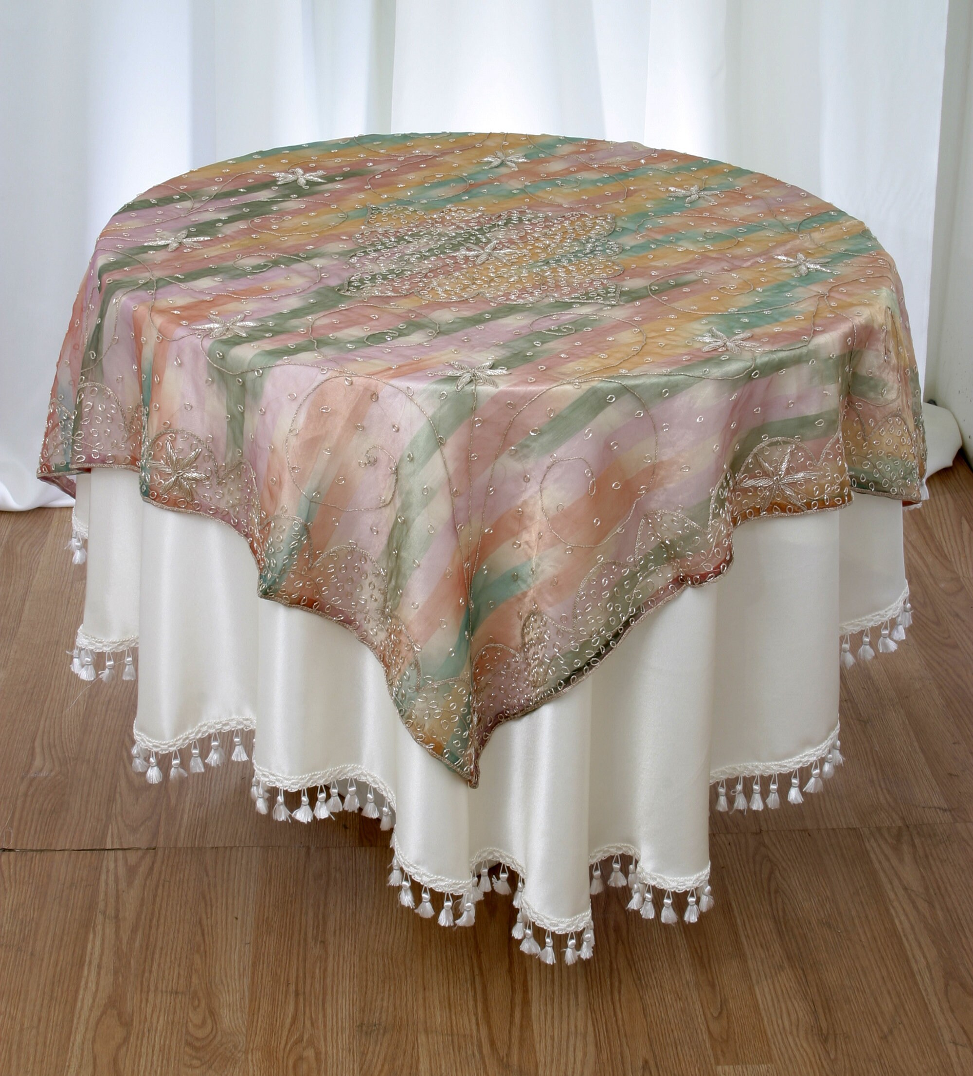 Table Topper Indian Hand Made Beaded Table Cloth 40"x40" - Etsy