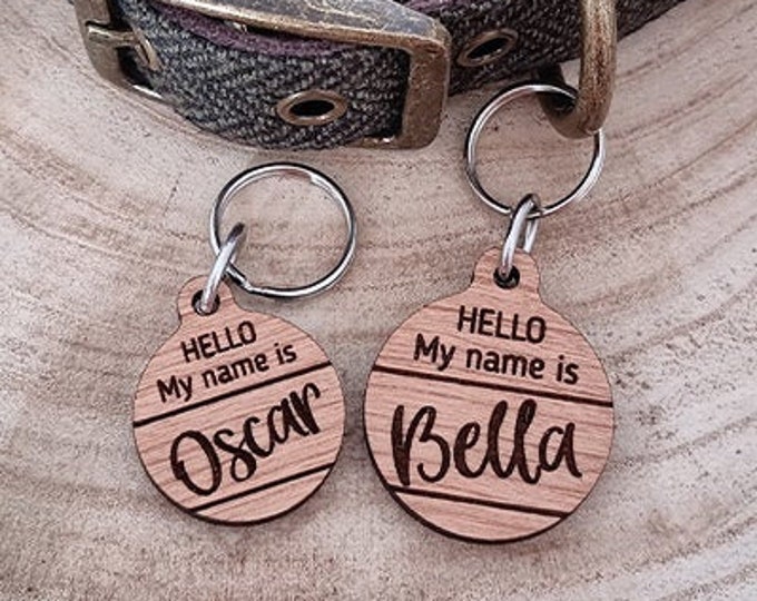 Wooden Dog Tag, Circle Dog Tag, Dog ID, Have Your People Call My People ...