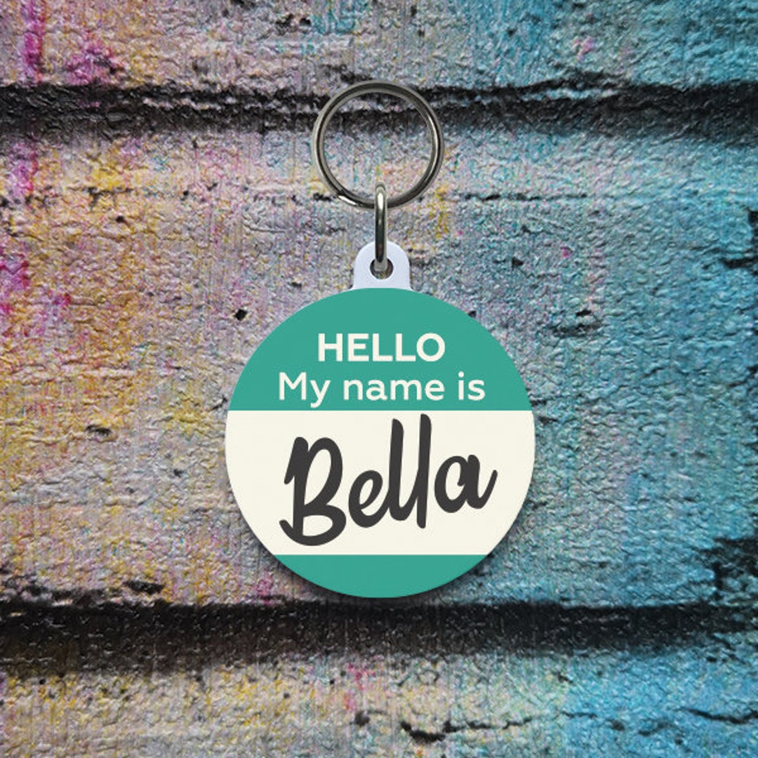 Hello My Name is Dog ID Tag | Pet ID Tags | Custom Pet Tag | Dog ...