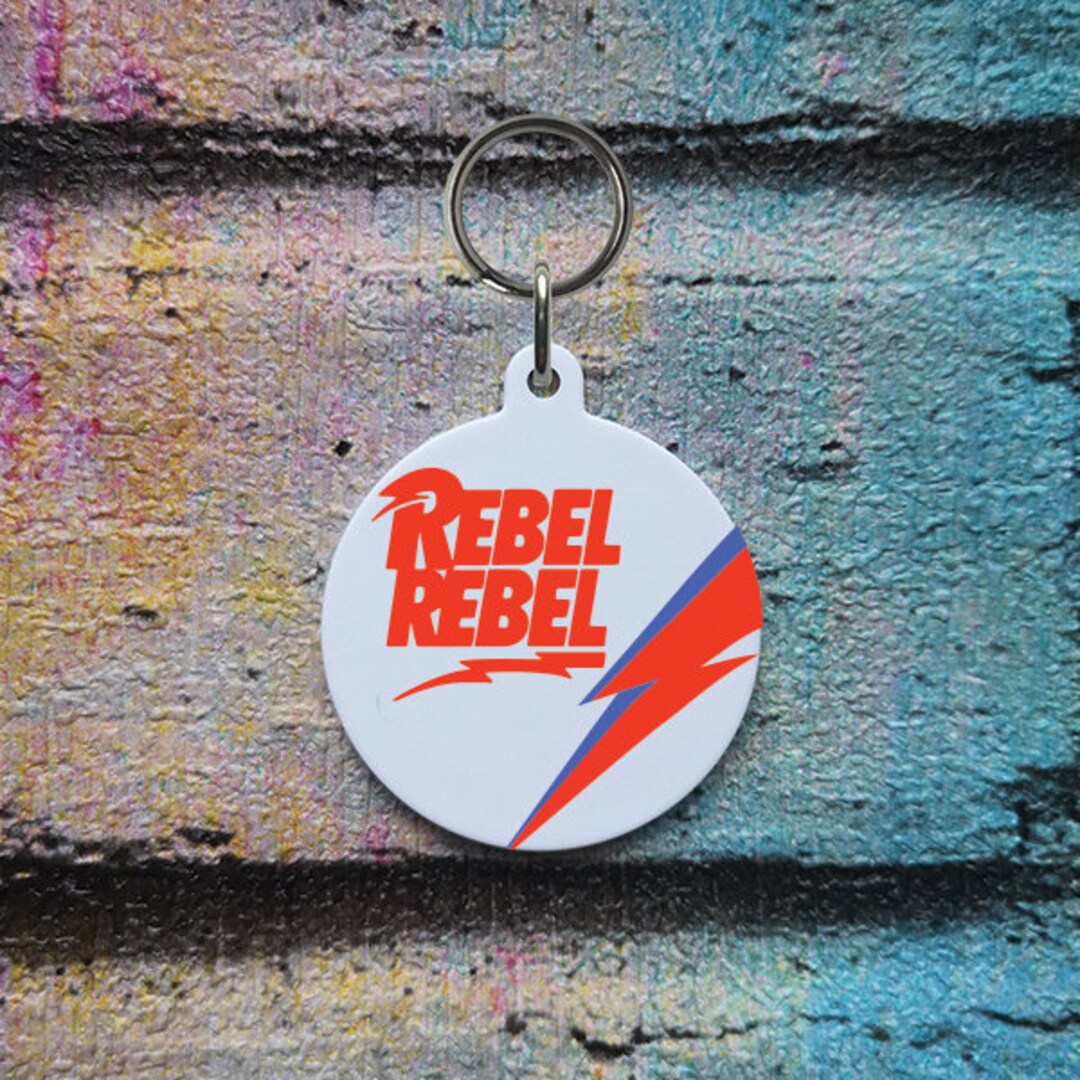 Rebel Rebel Bowie Dog ID Tag | Pet ID Tags | Custom Pet Tag | Pet Name ...