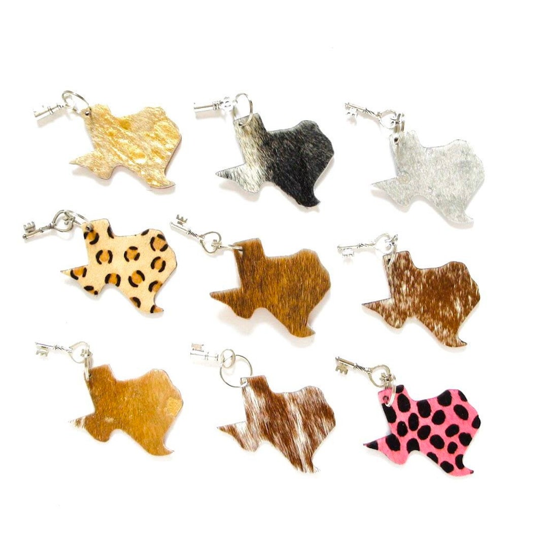 Cowhide and Leather Key Rings, Rear View Mirror Hangers or Magnets (31/ ...