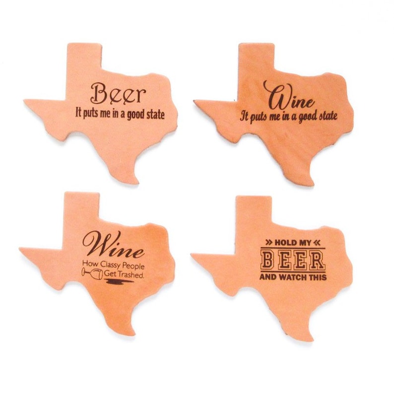 Texas Leather Coasters - Etsy