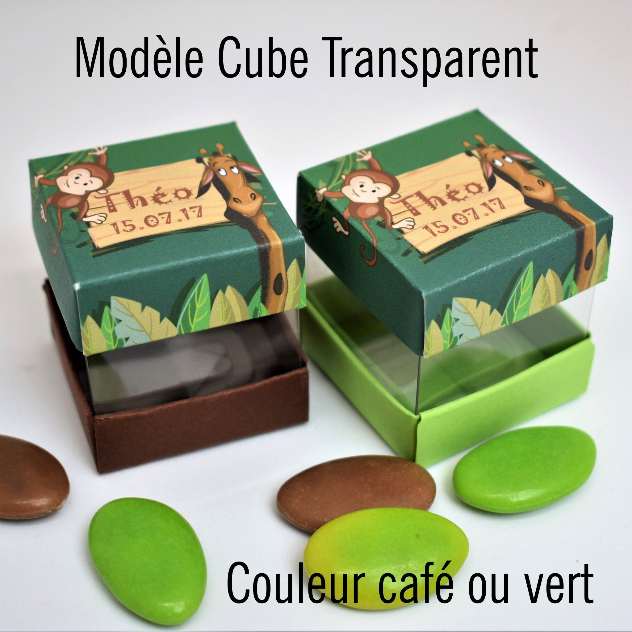 10 dozen dragees cube gift doop Jungle-zoo Originele en ...