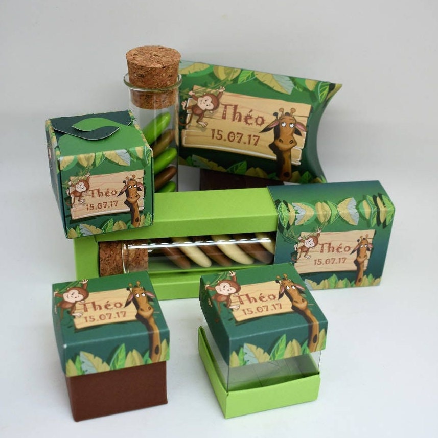 10 dozen dragees cube gift doop Jungle-zoo Originele en ...