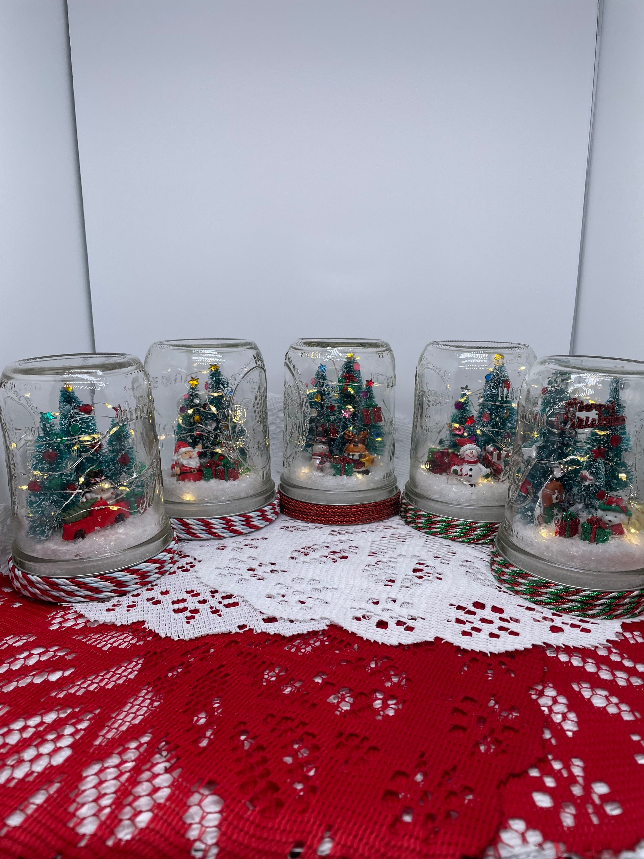 Christmas Holiday Decoration Pint Mason Jars Christmas Themed ...