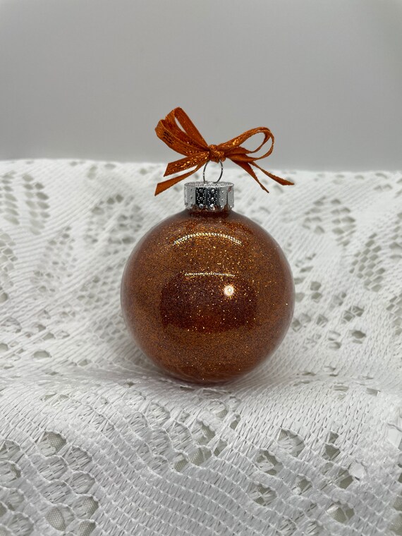Burnt Orange Sparkle Glass Glitter Sparkly Christmas Holiday | Etsy
