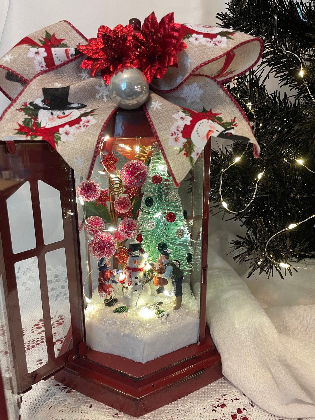 Christmas Lanterns Decorations Centerpiece Sparkly Lights for the ...