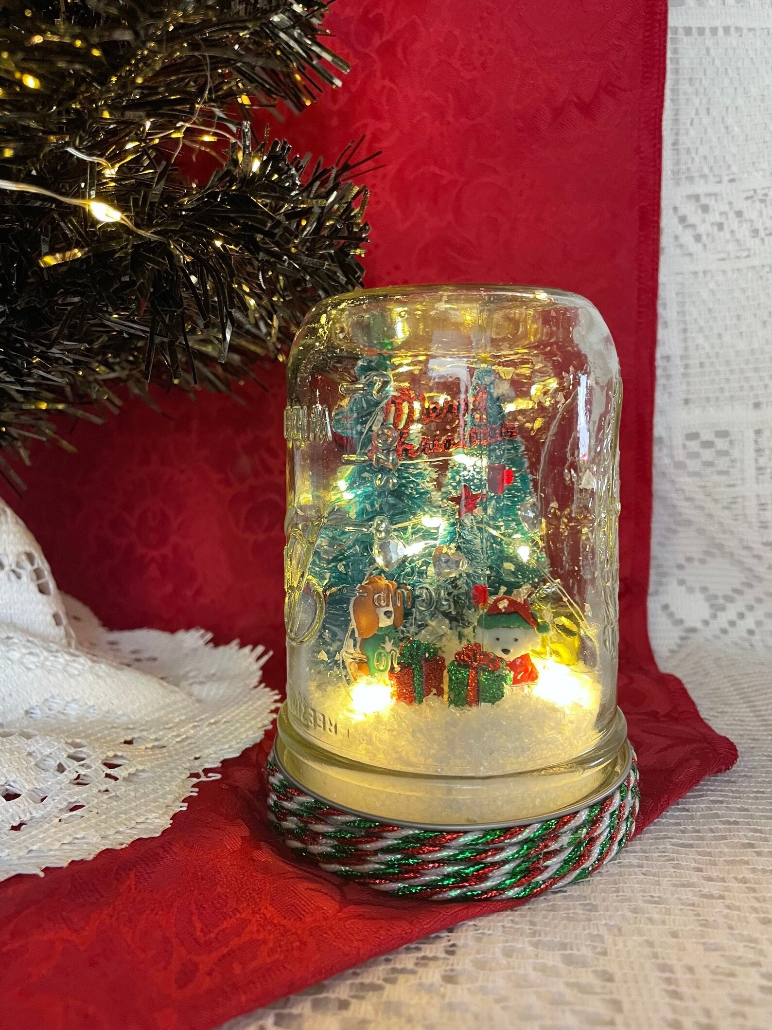 Christmas Holiday Decoration Pint Mason Jars Christmas Themed ...