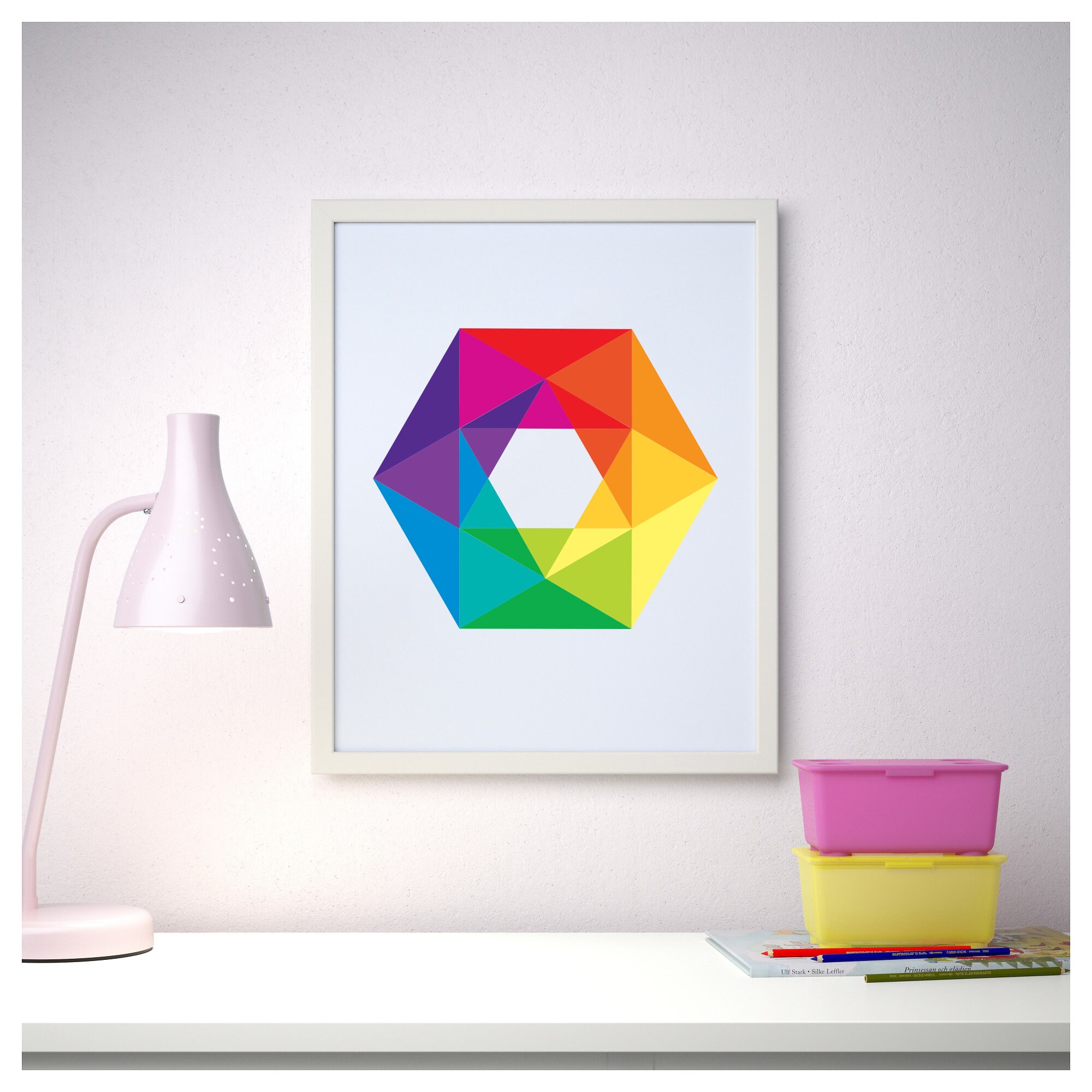 Color Wheel Print, Geometric Wall Art, Primary Secondary and Tertiary ...