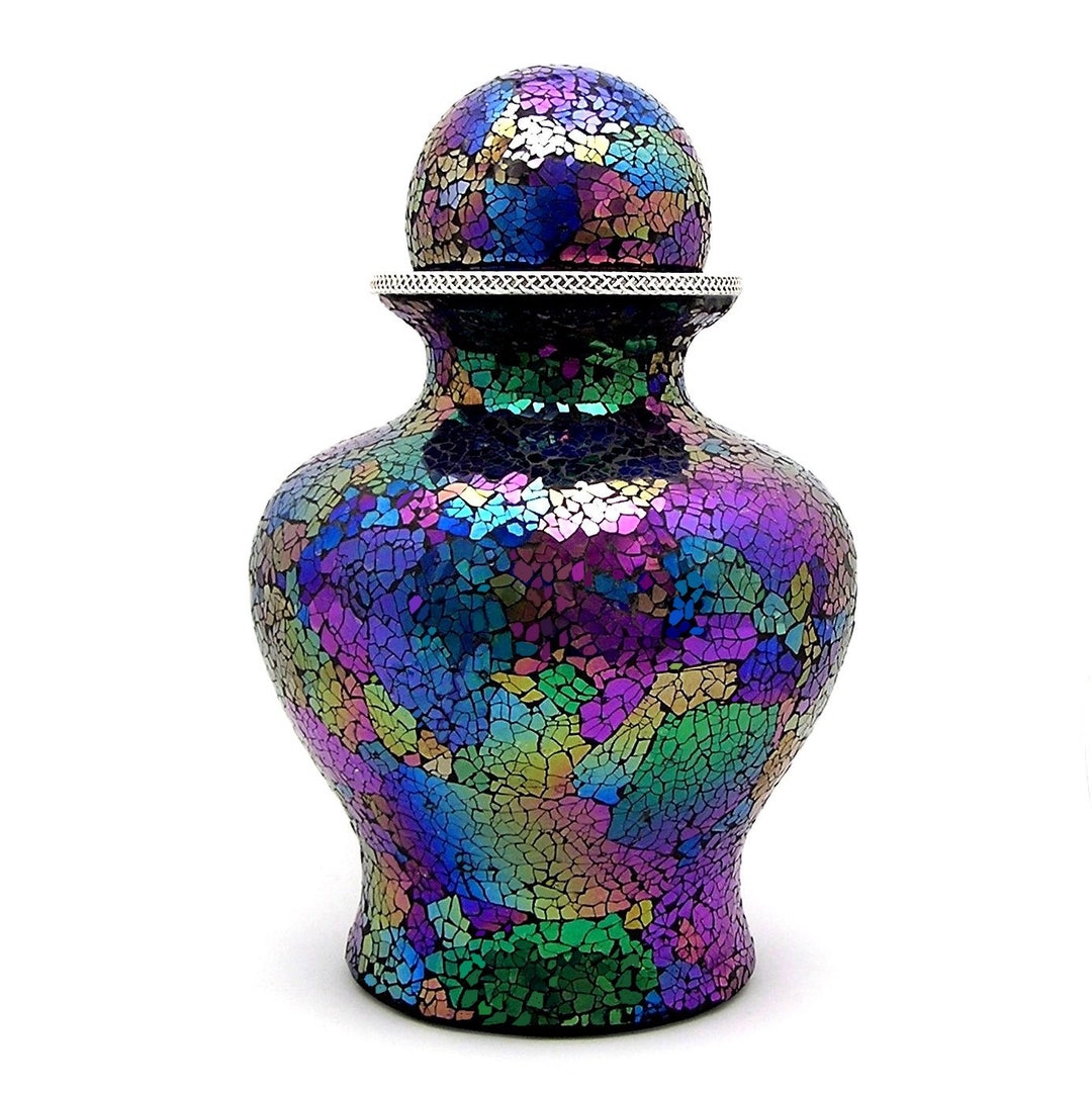 Mosaic Glass Cremation Urn, Rainbow, Human - Etsy