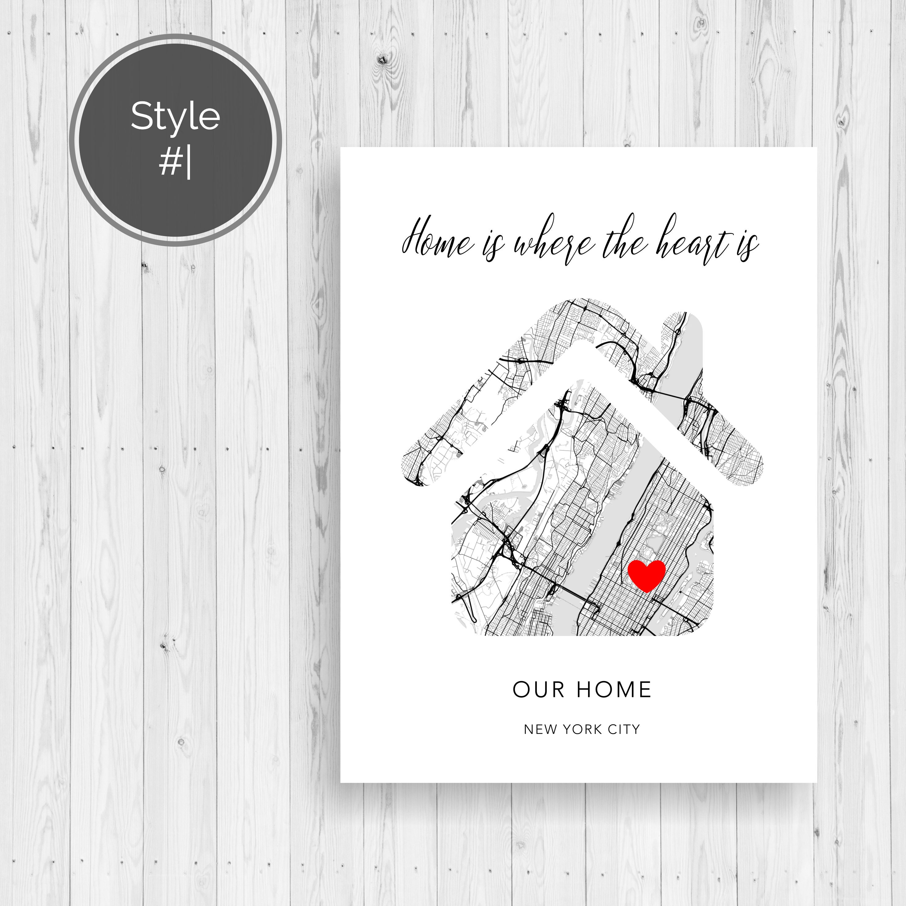 Custom House Map 2 for 1 SURPRISE SALE New Home is Where - Etsy