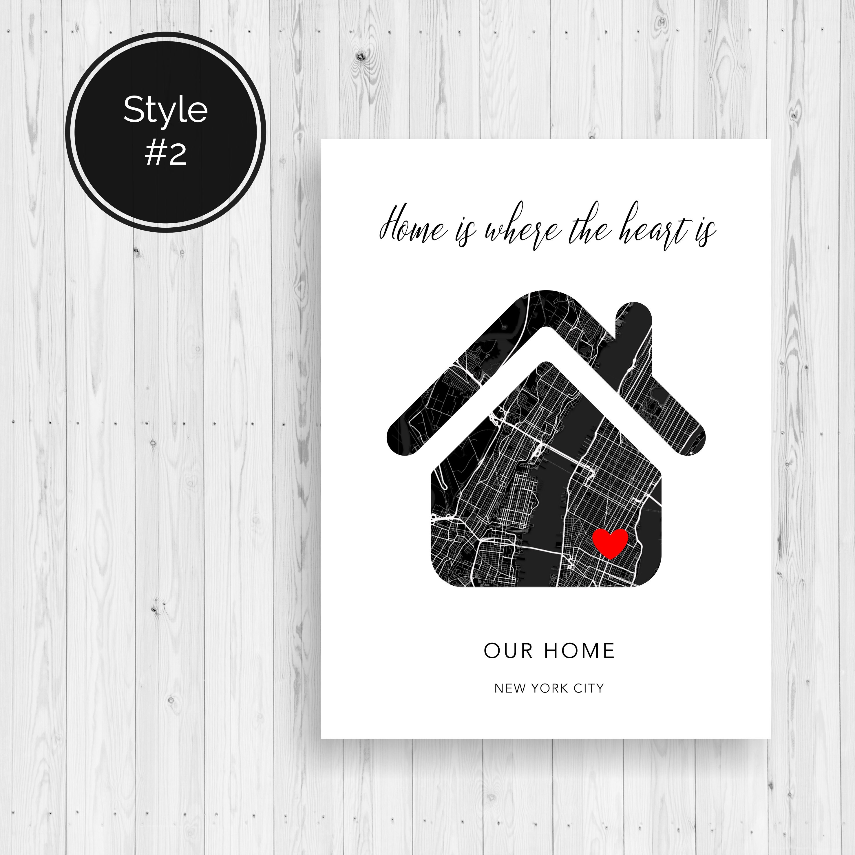 Custom House Map 2 for 1 SURPRISE SALE New Home is Where - Etsy