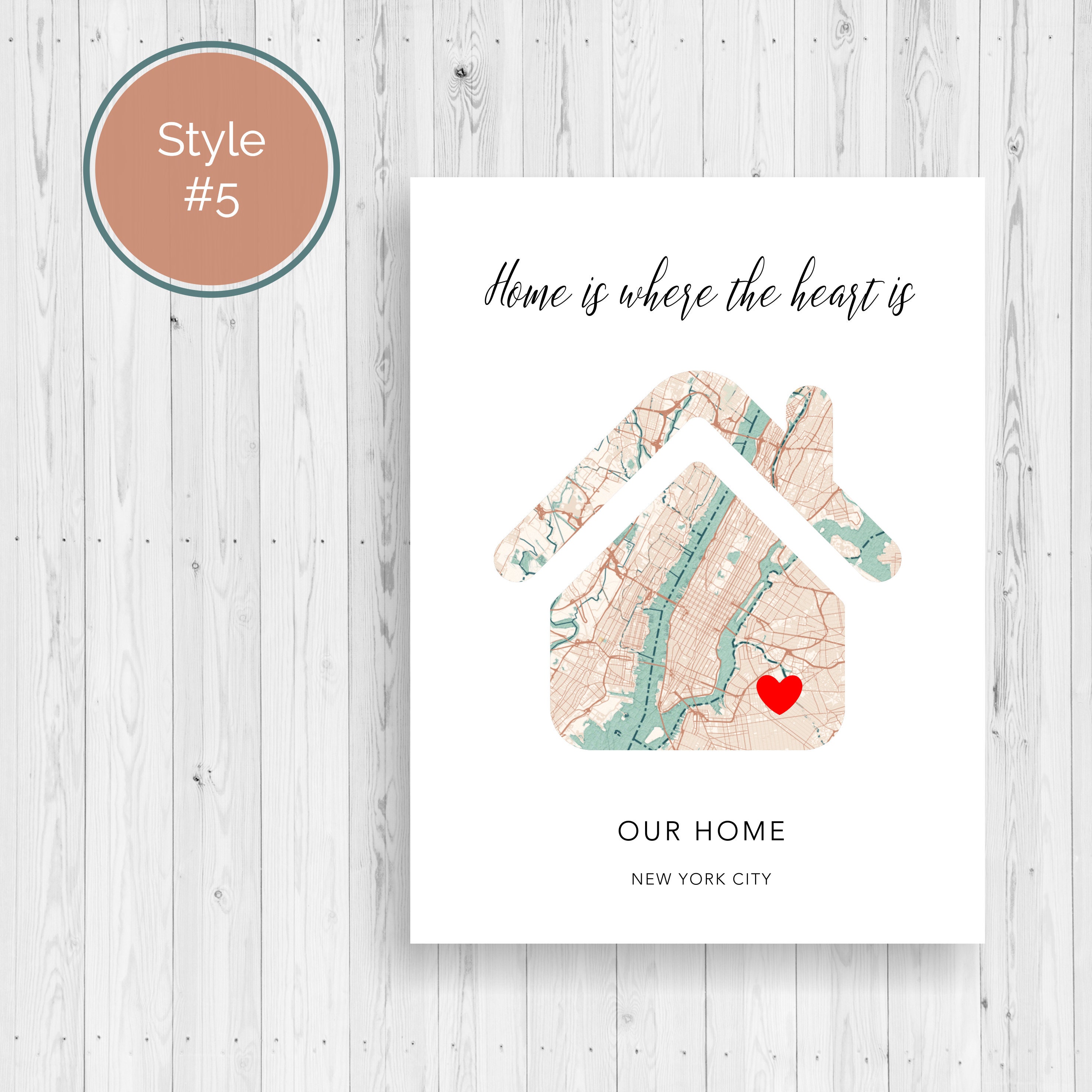 Custom House Map 2 for 1 SURPRISE SALE New Home is Where - Etsy