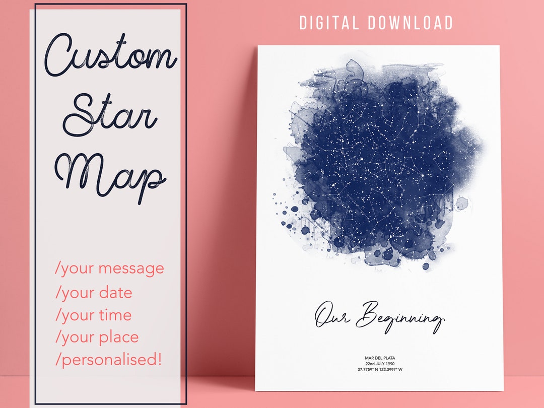 Custom Star Map | Night Sky Map Our Story Personalized Custom Star ...