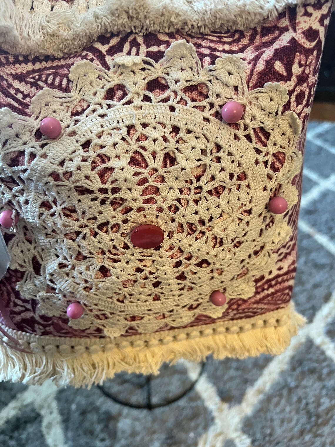 Shabby Chic Bag, Doily, Lace Purse, Fringe Boho Crossbody, Romantic ...