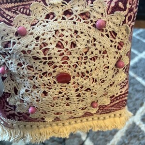 Shabby Chic Bag, Doily, Lace Purse, Fringe Boho Crossbody, Romantic ...