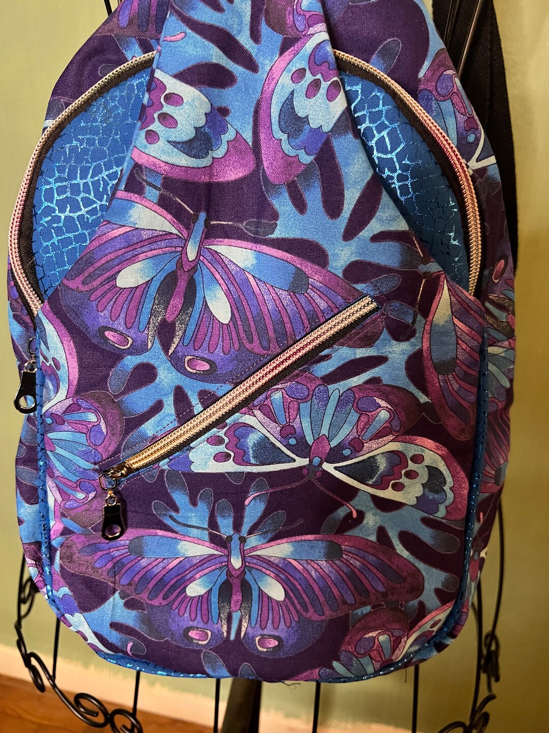 Blue and Purple Sling Bag Backpack - Etsy