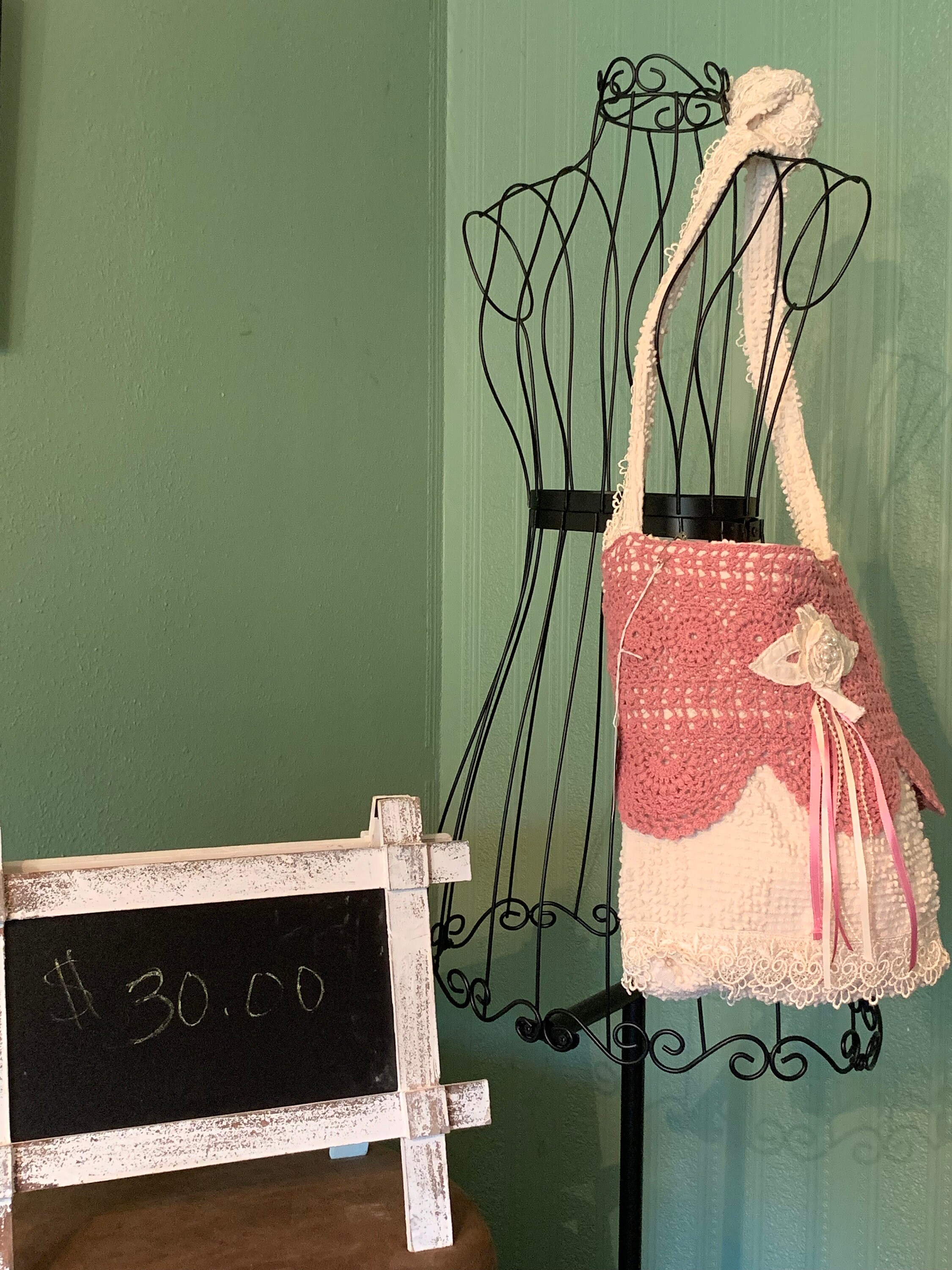 Victorian Inspired Bag Handmade Doily Purse Chenille Tote - Etsy