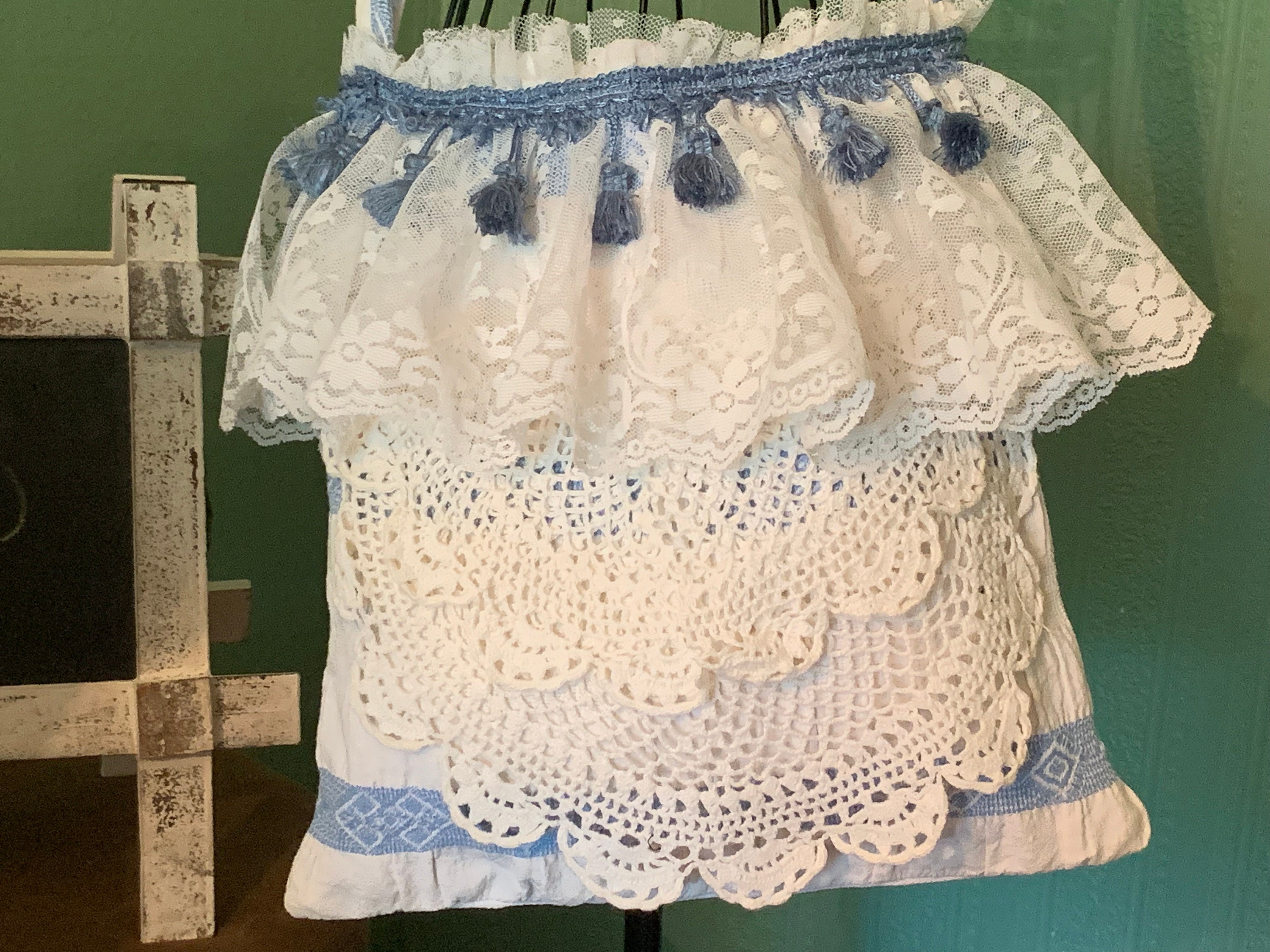 Victorian Inspired Purse Lacey Doily Handbag Tote - Etsy