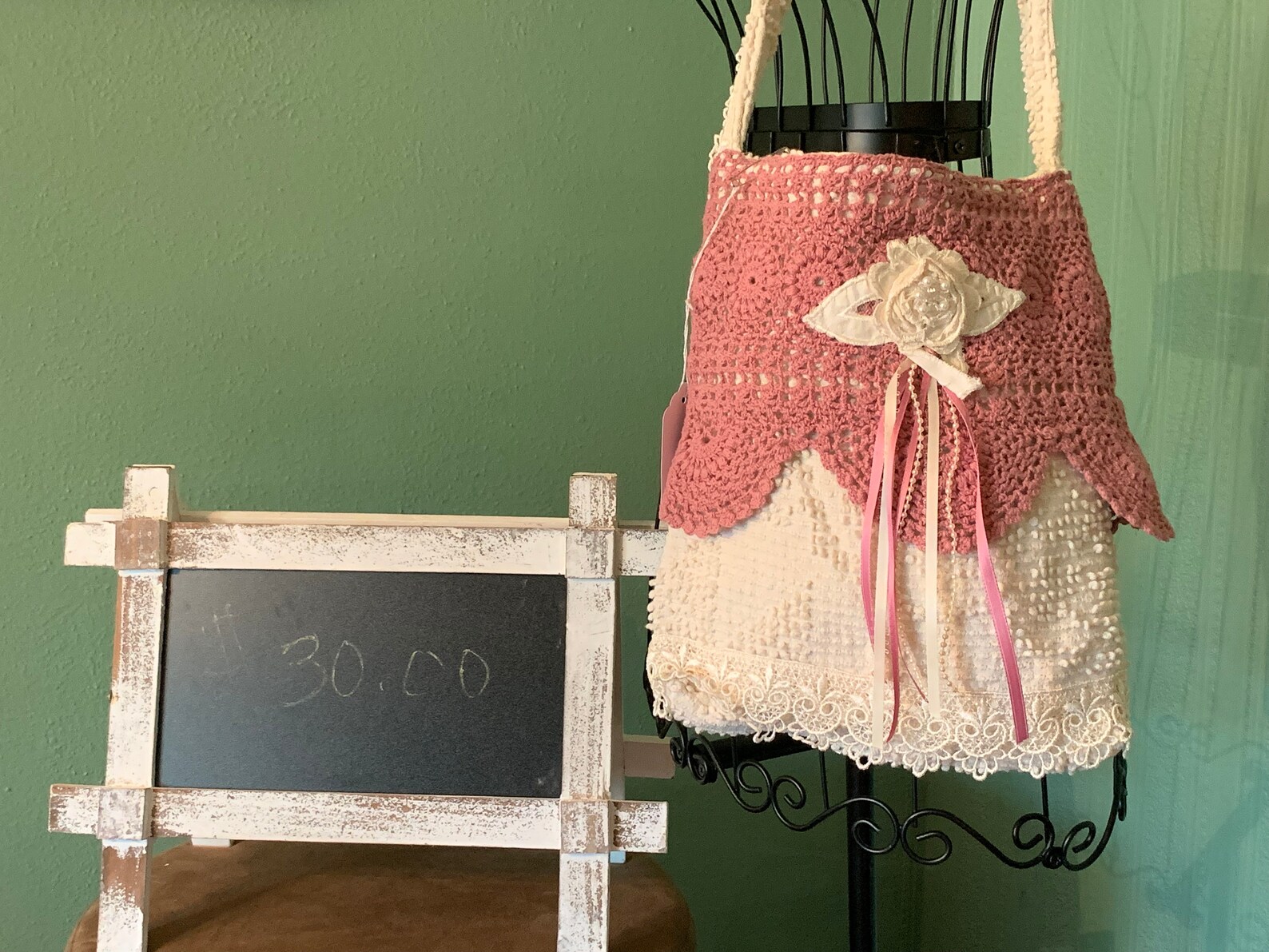 Victorian Inspired Bag Handmade Doily Purse Chenille Tote - Etsy