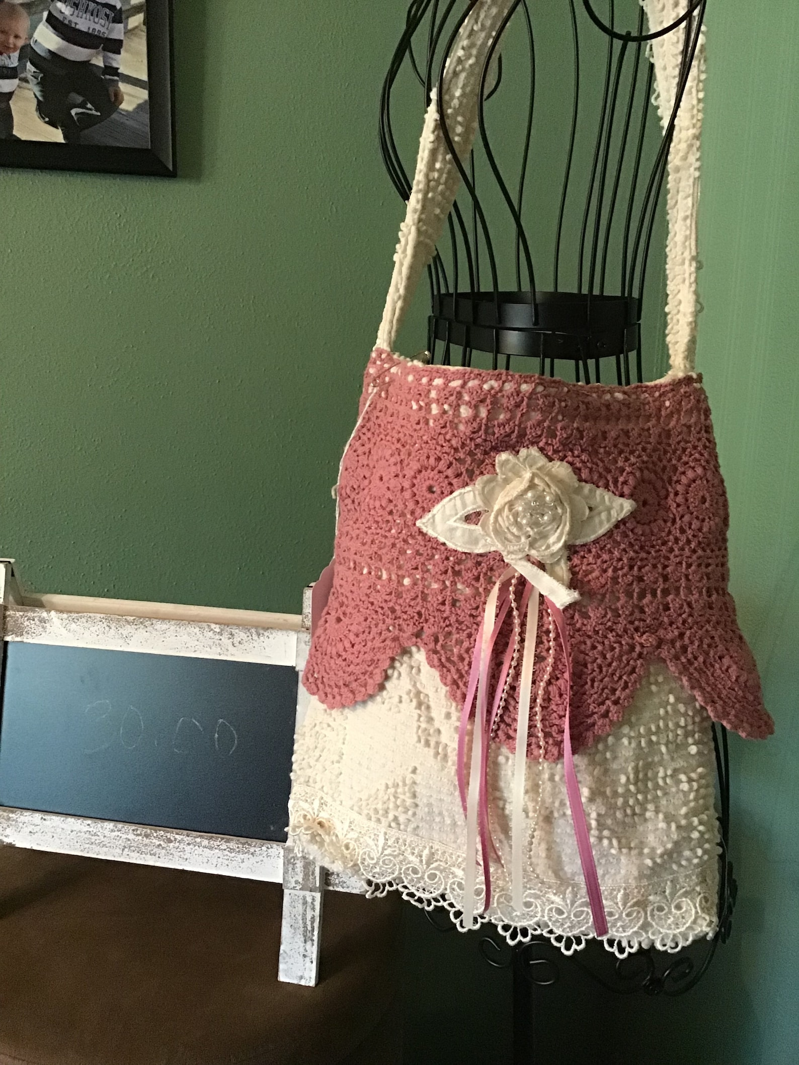 Victorian Inspired Bag Handmade Doily Purse Chenille Tote - Etsy