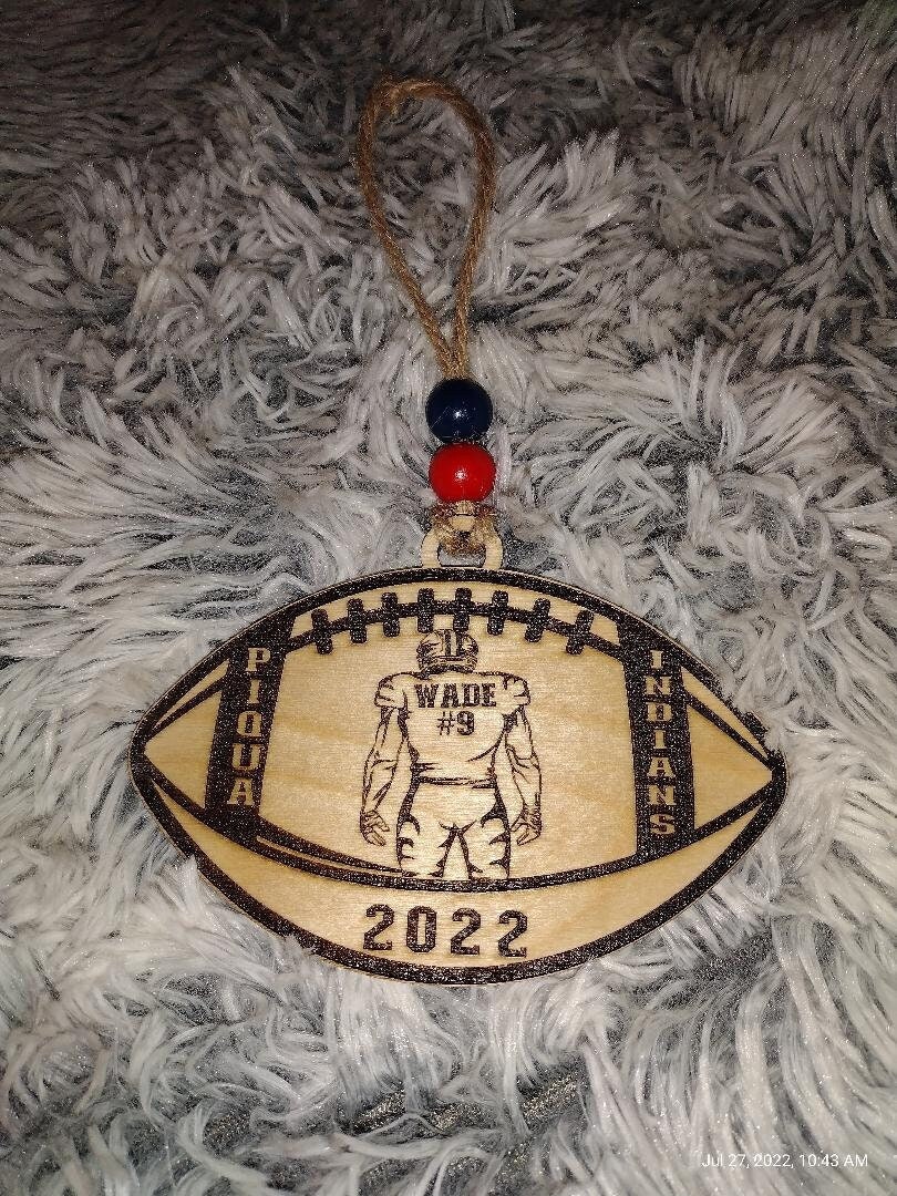 Laser Cut Football Player Themed Ornament - Etsy