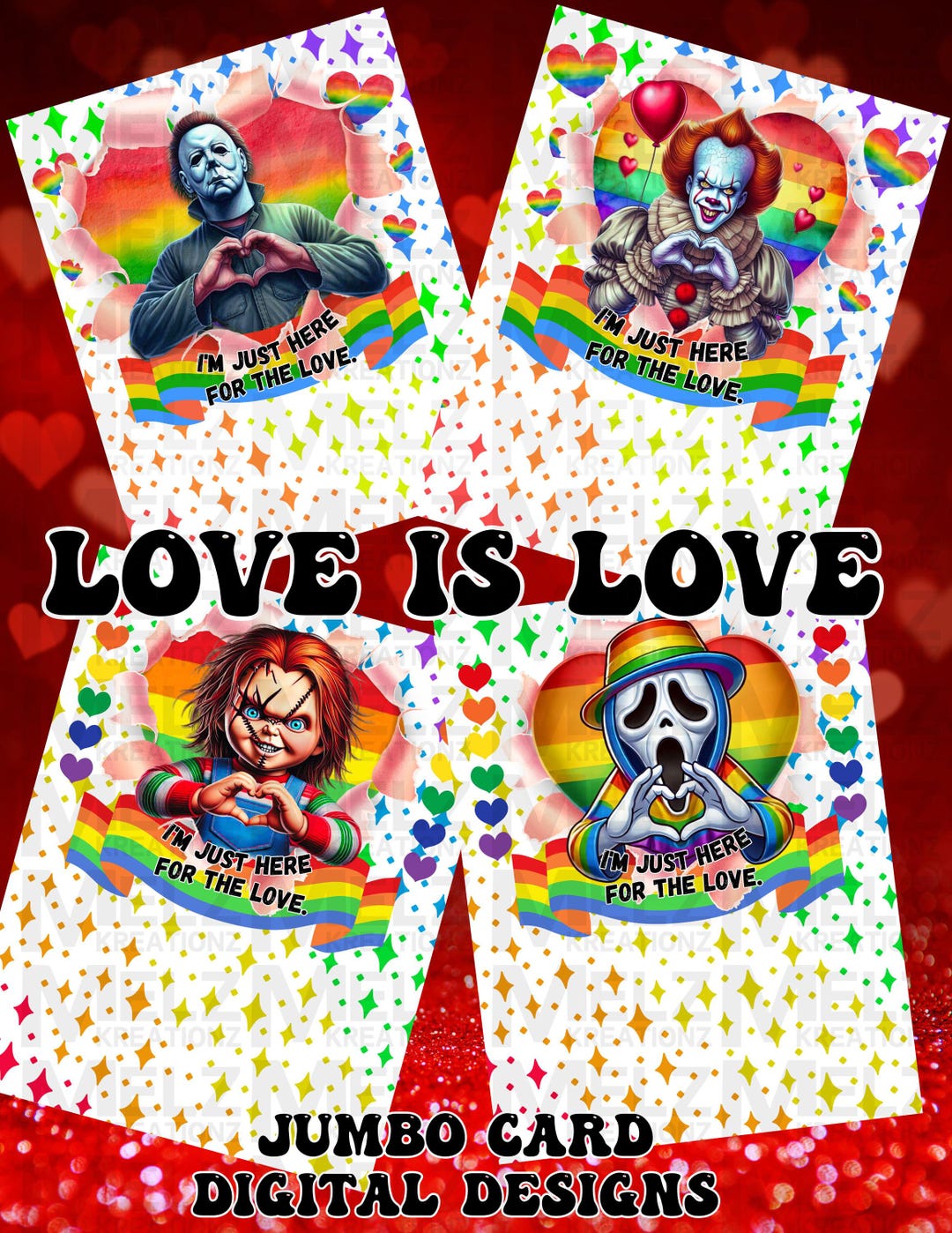 Love is Love... Pride, Horror, Valentine's Day, Jumbo Treat Cards ...