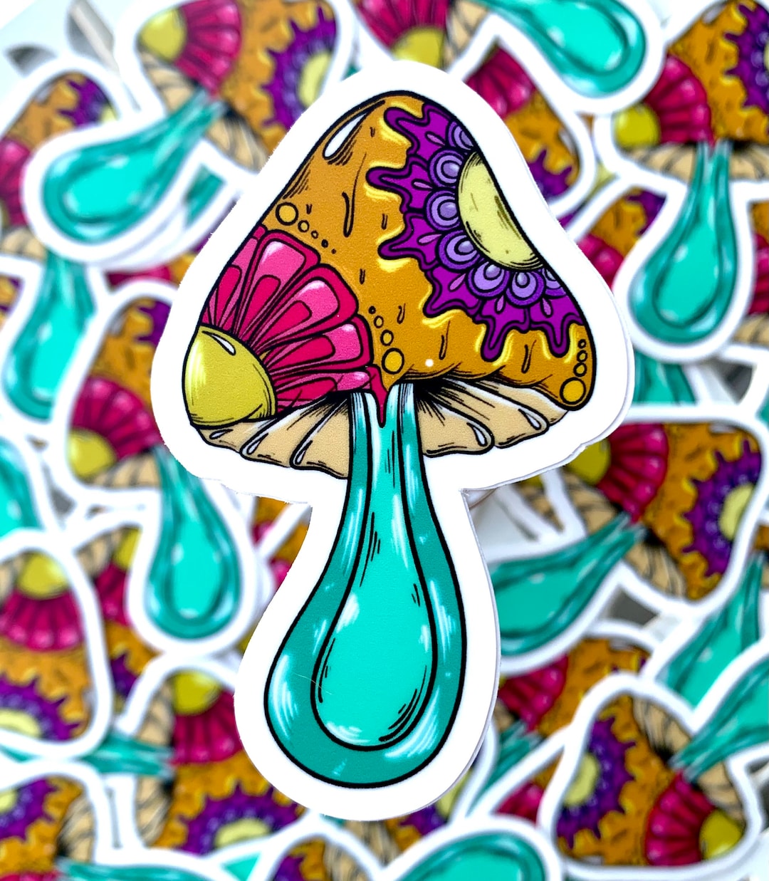 Retro Mushroom Sticker - Etsy