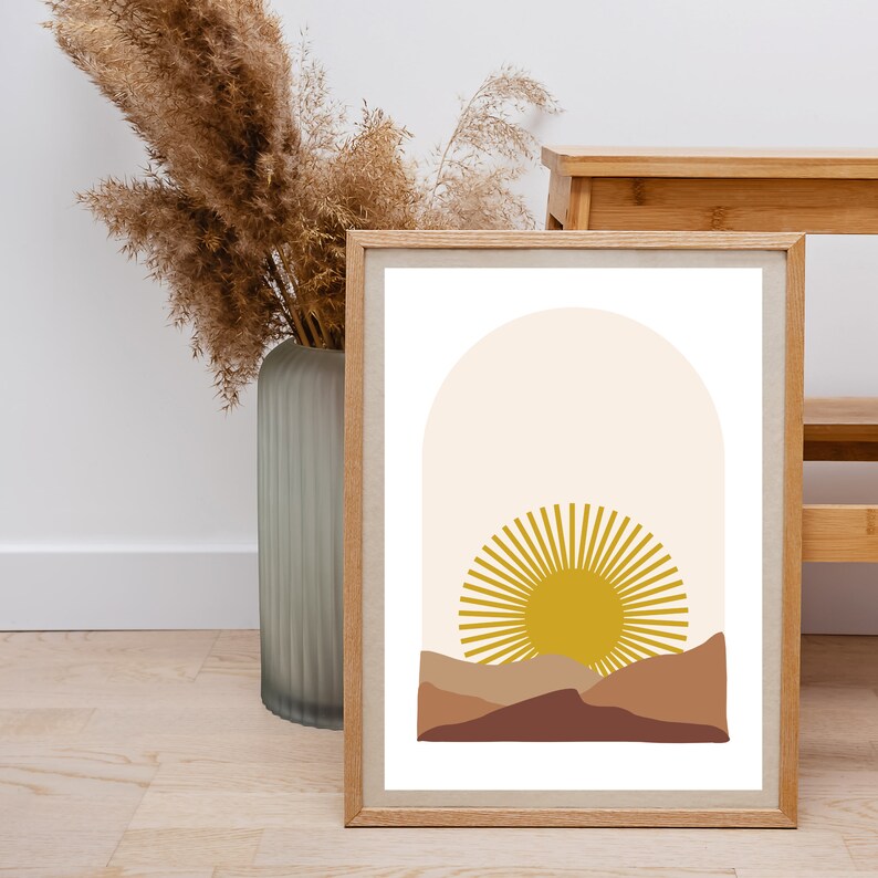 Boho Sunrise and Vase Digital Download Poster Sticker - Etsy