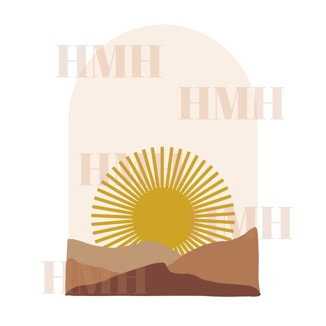 Boho Sunrise and Vase Digital Download Poster Sticker - Etsy