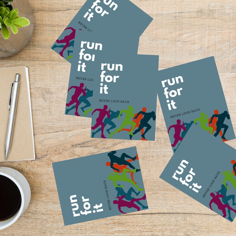 Run for It, Digital Download, SVG, PNG, PDF, Running, Poster, Sticker ...