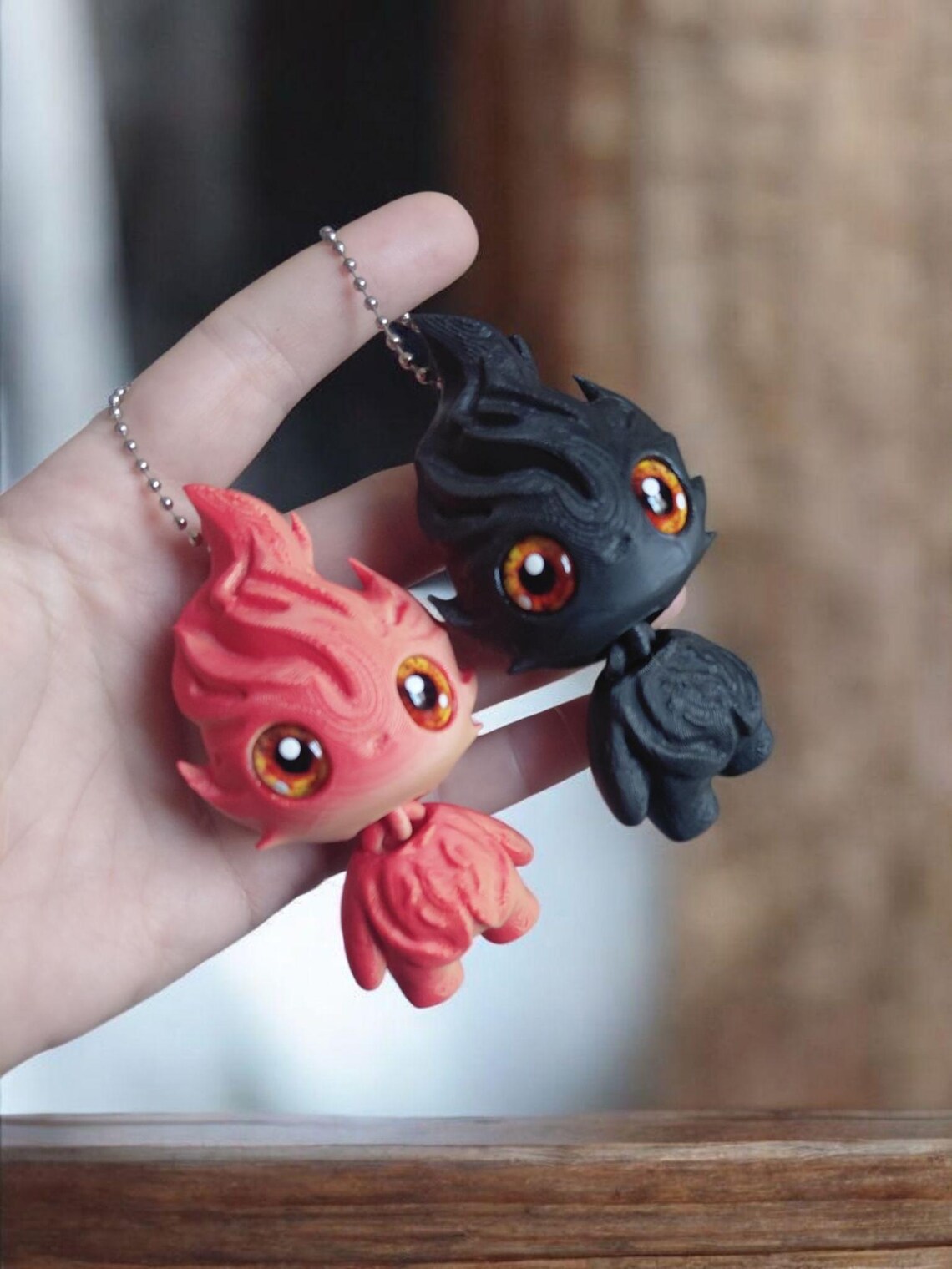 Painted 3d Baby Fire Imp Keychain / 3d Printed Baby Imp Dragon / Desk ...