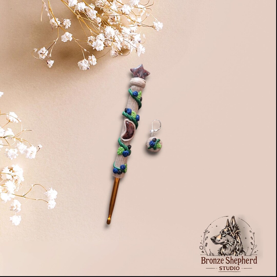 Polymer Garden Moon Star Fairy Floral Wand Rose Quartz Crochet Crochet ...