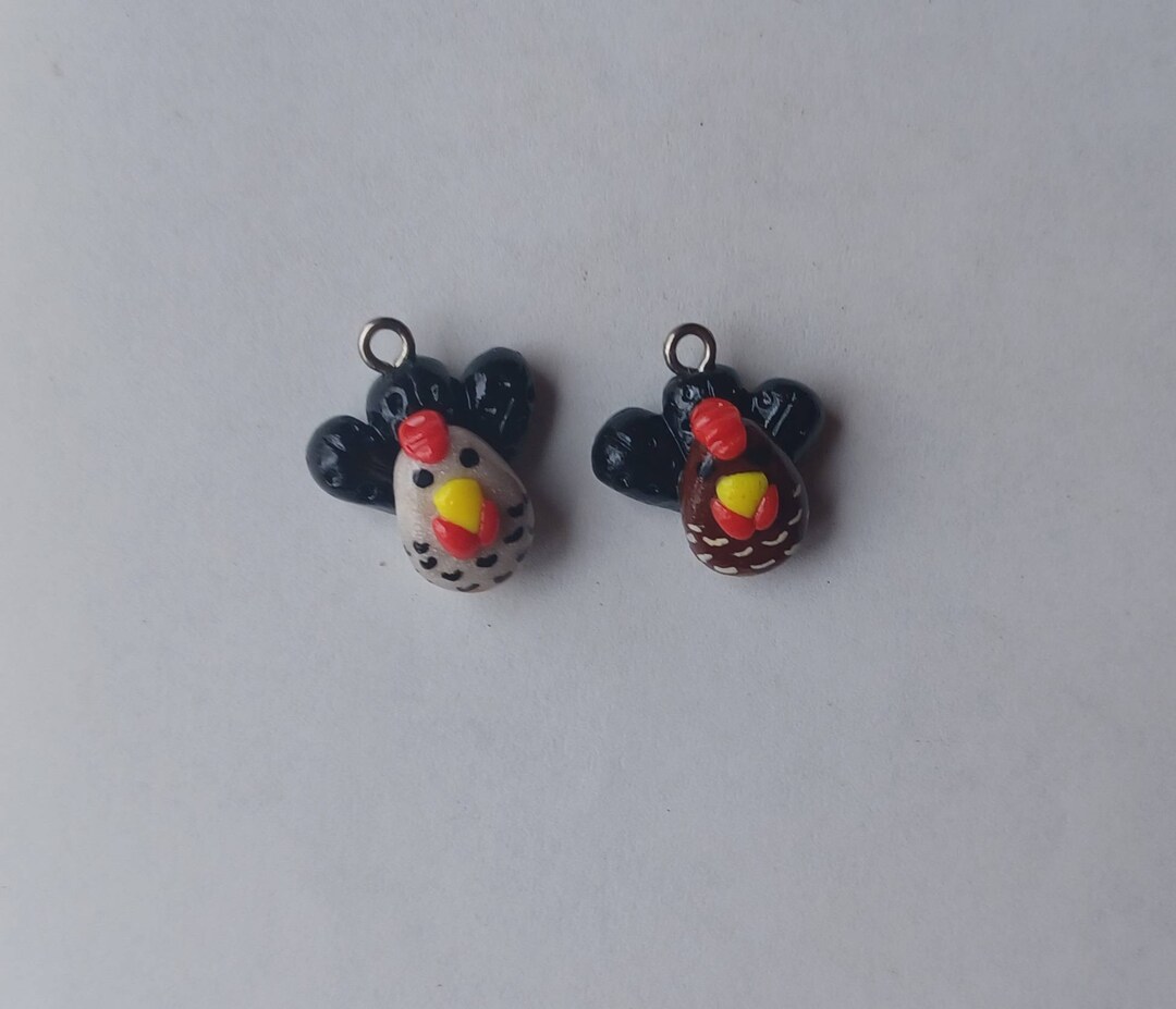 Kawaii Chicken Rooster Charms / Polymer Clay Chicken Charms / Kawaii ...