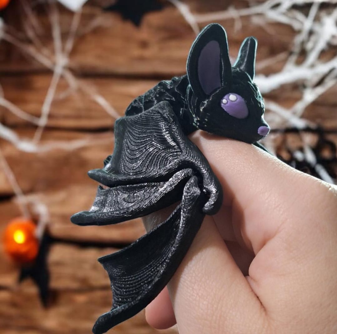 3D Articulated Cute Bat Halloween Animal / 3d Printed Black Bat Animals ...