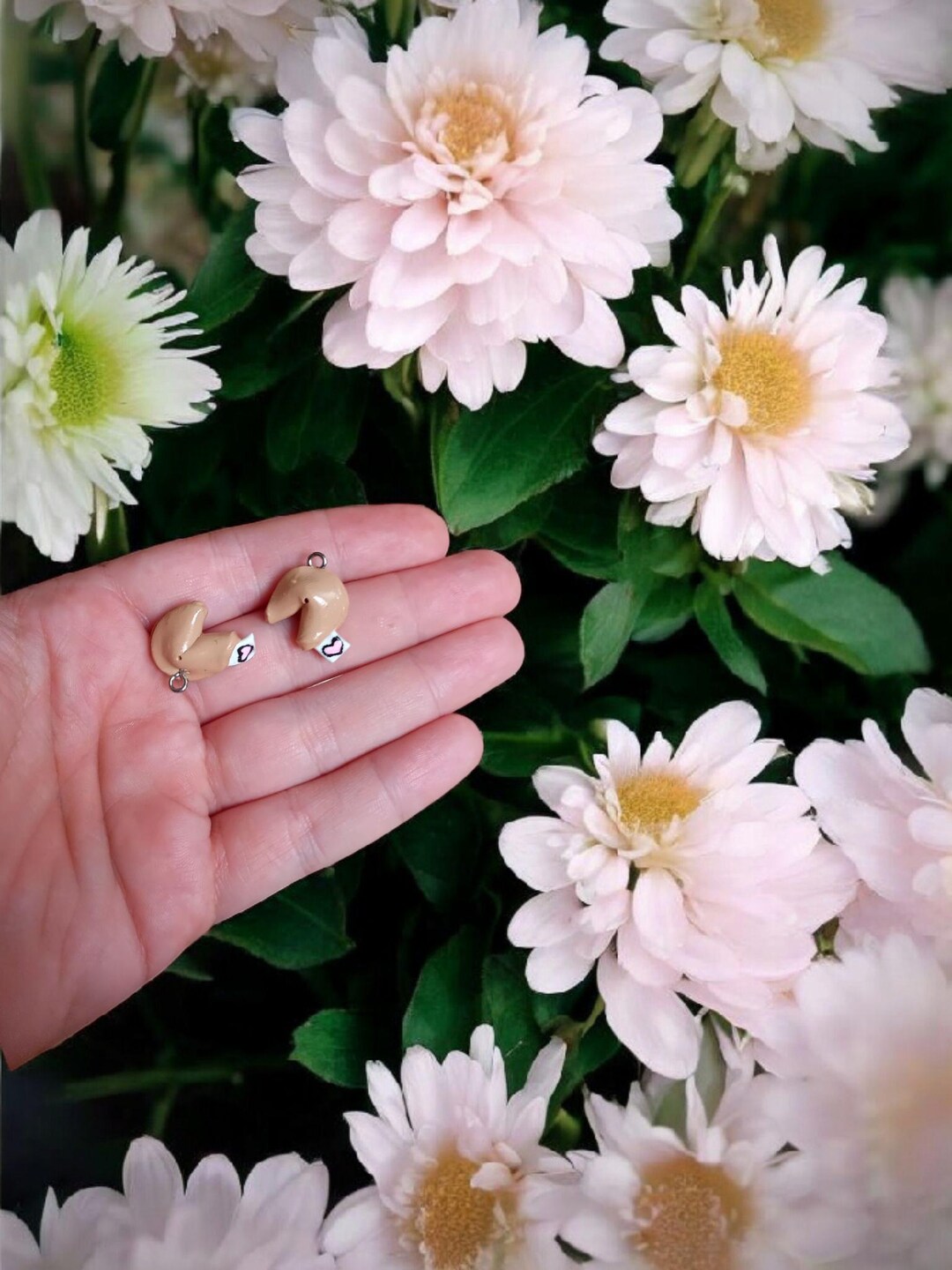 Polymer Clay Fortune Cookie Charm /cute Kawaii Fortune Cookie Heart ...