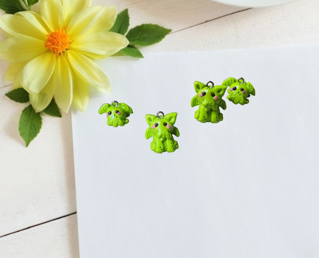 Kawaii Chibi Kitty Cat Cthulhu Dragon Squid Octopus Charms / Polymer ...