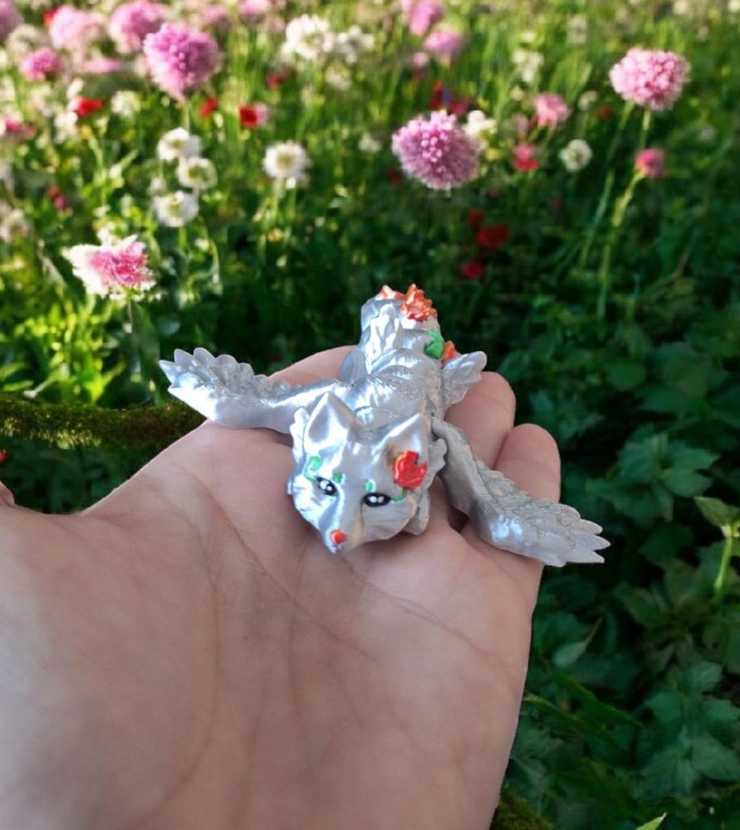 3D Painted Baby Fae Fox / 3d Printed Silver Fox Keychain / 3d Printed ...