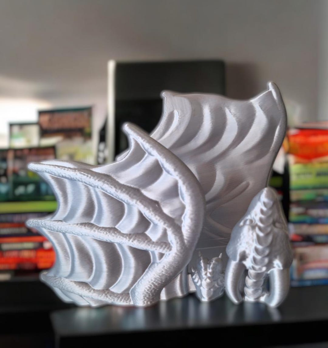 3D Printed Silver Dragon Switch Dock / 3d Dragon Wing Console Stand ...