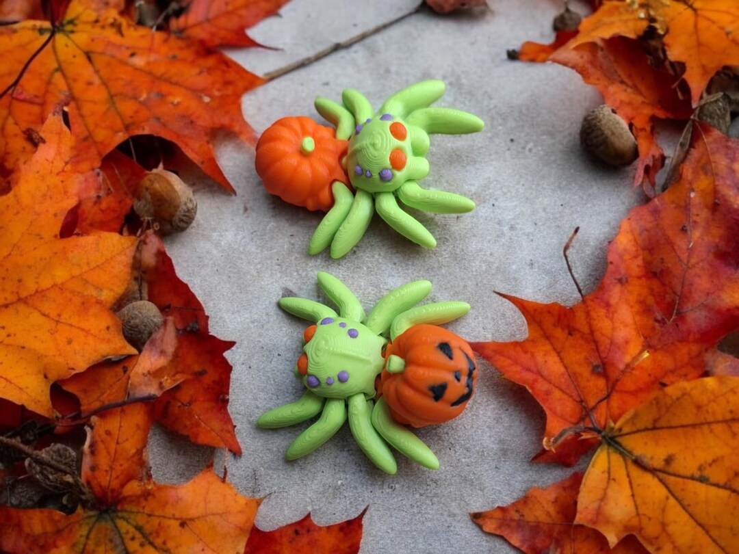 Painted 3D Small Pumpkin Spiders / 3d Printed Spider Insect Animals ...