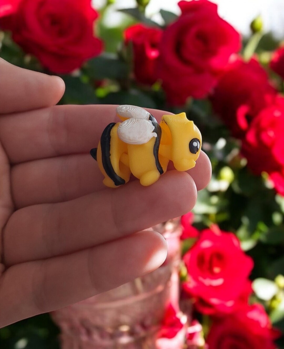 Painted 3D Articulated Black Yellow Bee Insect Bug / 3d Printed ...