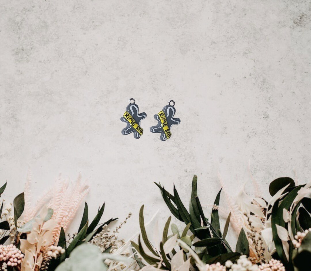 Kawaii Halloween Caution Tape / Clay Body Chalk Outline Charms / Kawaii ...