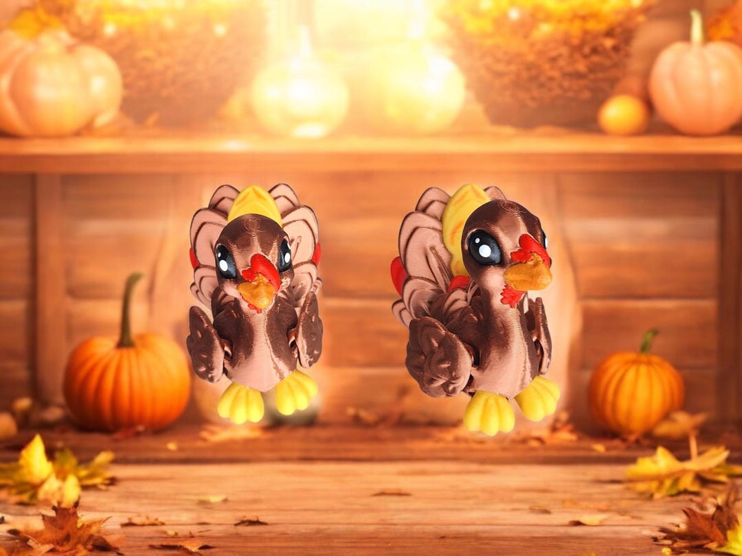 3d Printed Flexi Bird Animal Turkey / 3d Printed Thanksgiving Animals ...