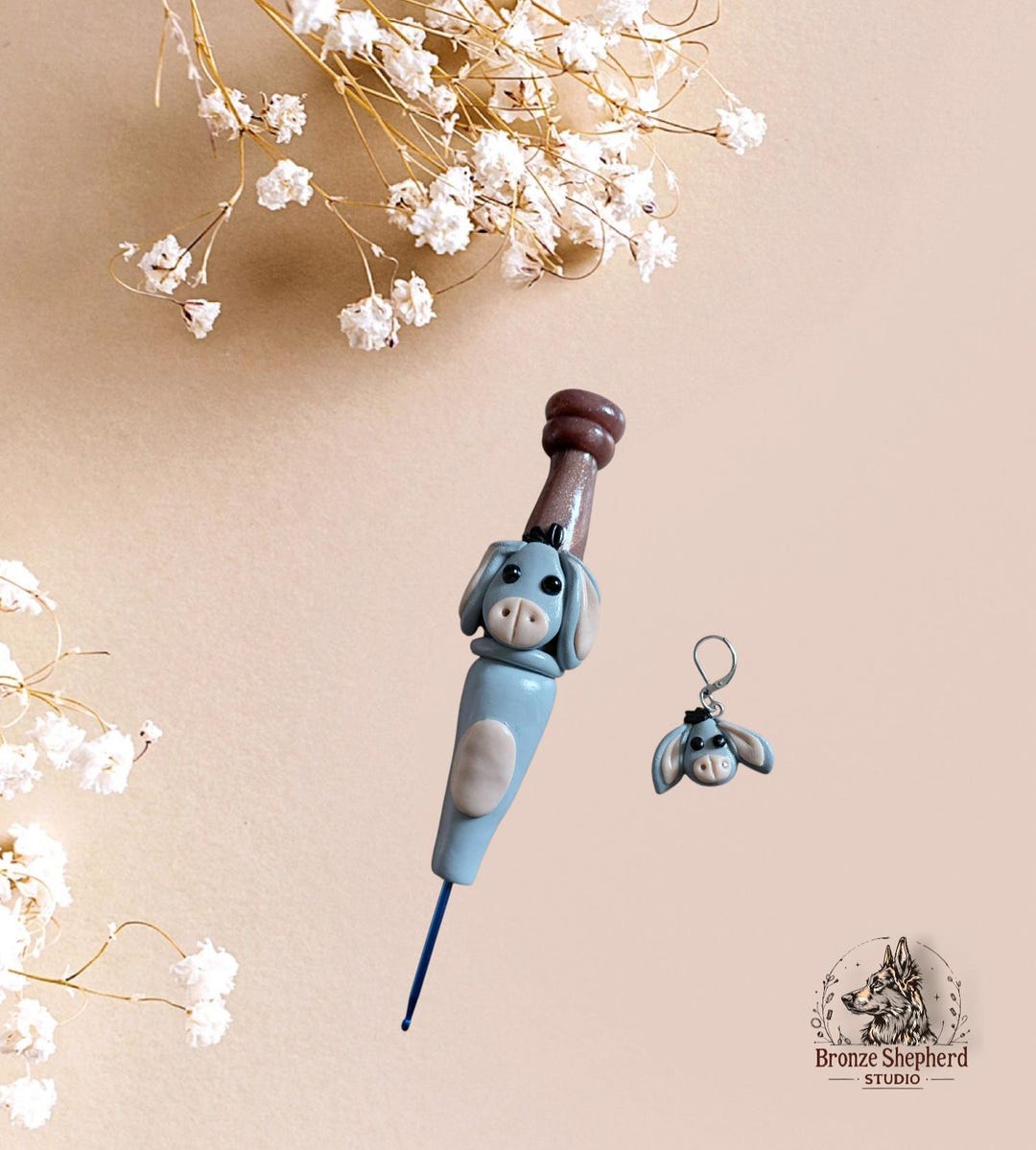 Polymer Clay Cute Donkey Crochet Hook Stitch Marker / Donkey Crochet ...