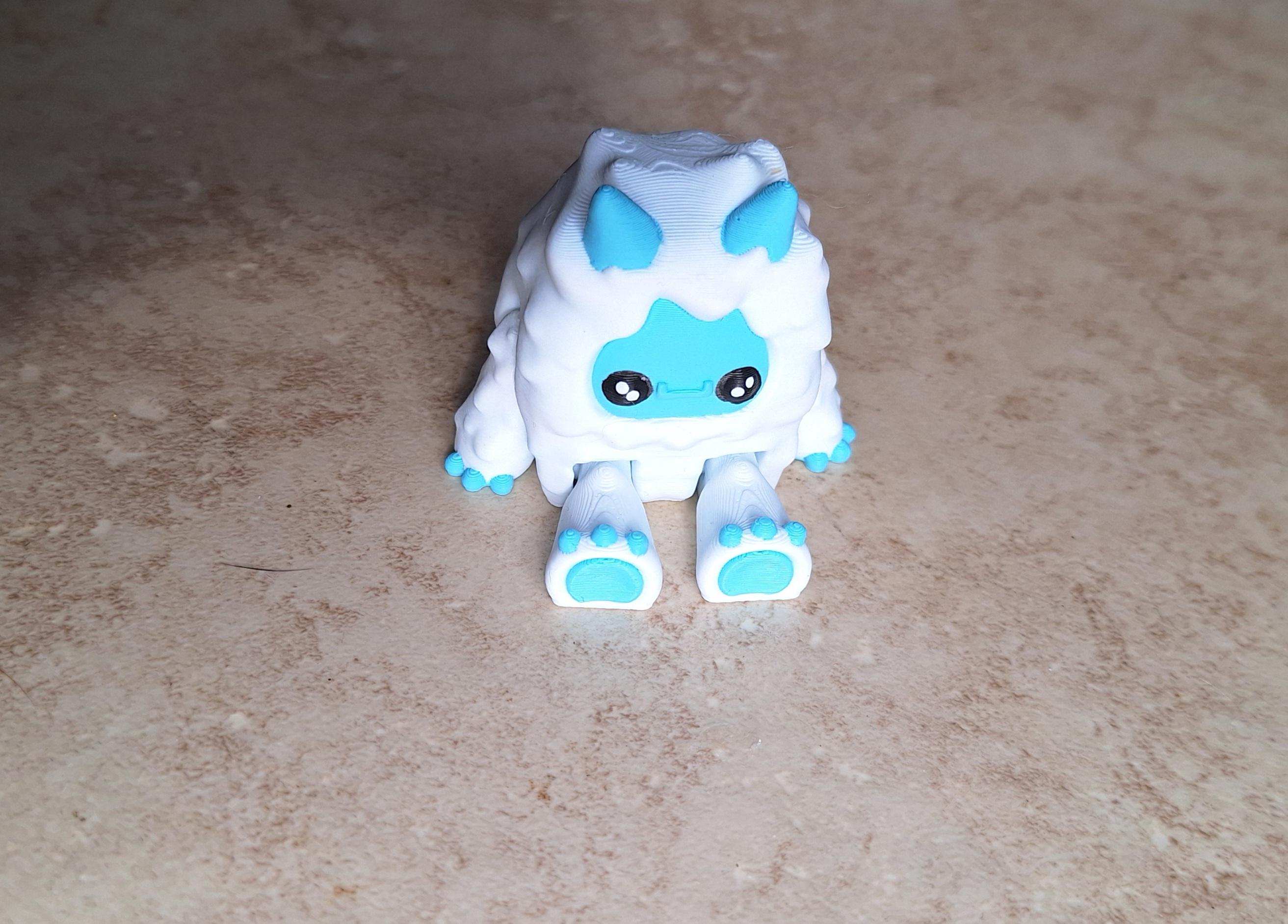 3D Hand Painted Printed Yeti / 3d Printed Winter Animal Snowman Yeti ...