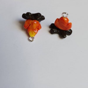 Kawaii Campfire Charms / Polymer Clay Camping Charms / Kawaii Fire ...